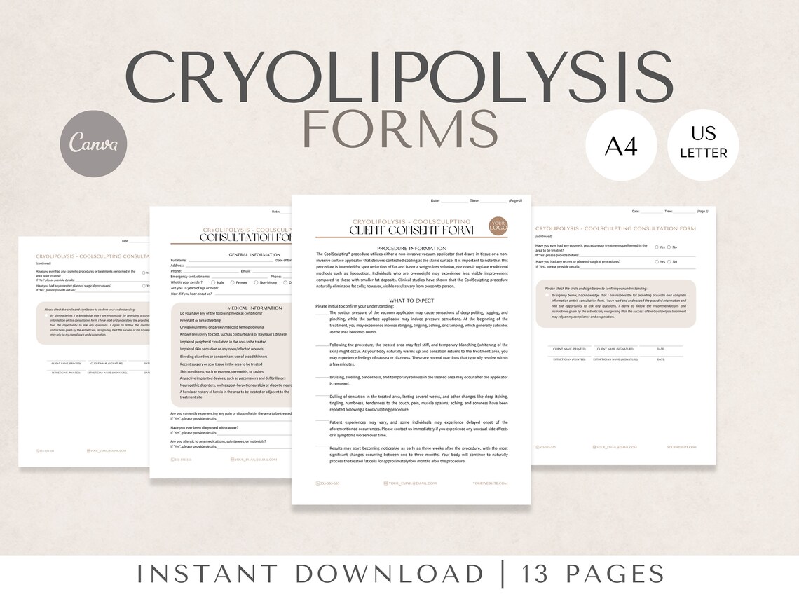 Cryolipolysis Consent Forms - Cryolipolysis Consultation Form ...