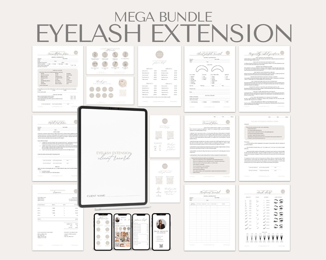 Lash Consent Forms for Lash Artists - Includes Eyelash Aftercare Cards ...