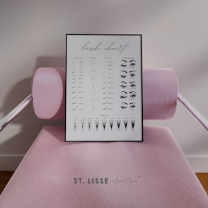 Digital Printable Lash Chart | Lash Guide Lash Chart Eyelash Extension ...
