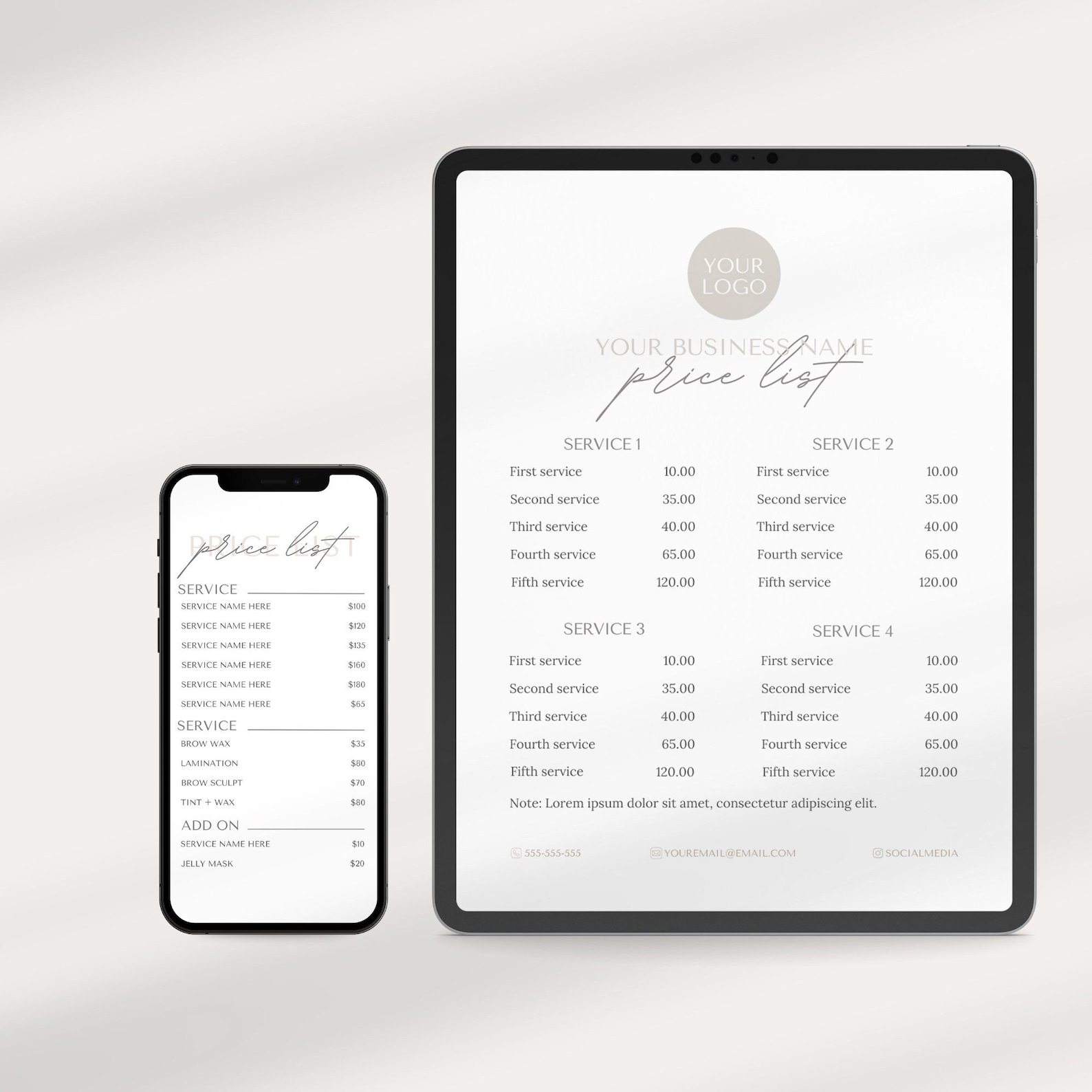 Lash Pricelist Template Lash Price Menu Instagram Beauty Price List ...