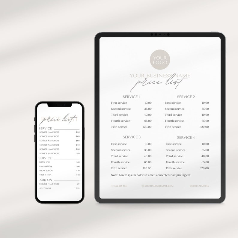 Lash Pricelist Template Lash Price Menu Instagram Beauty Price List ...