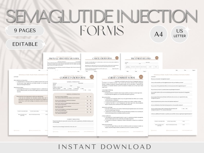 Semaglutide Injection Intake Form Semaglutide Consent Form, Weight Loss ...