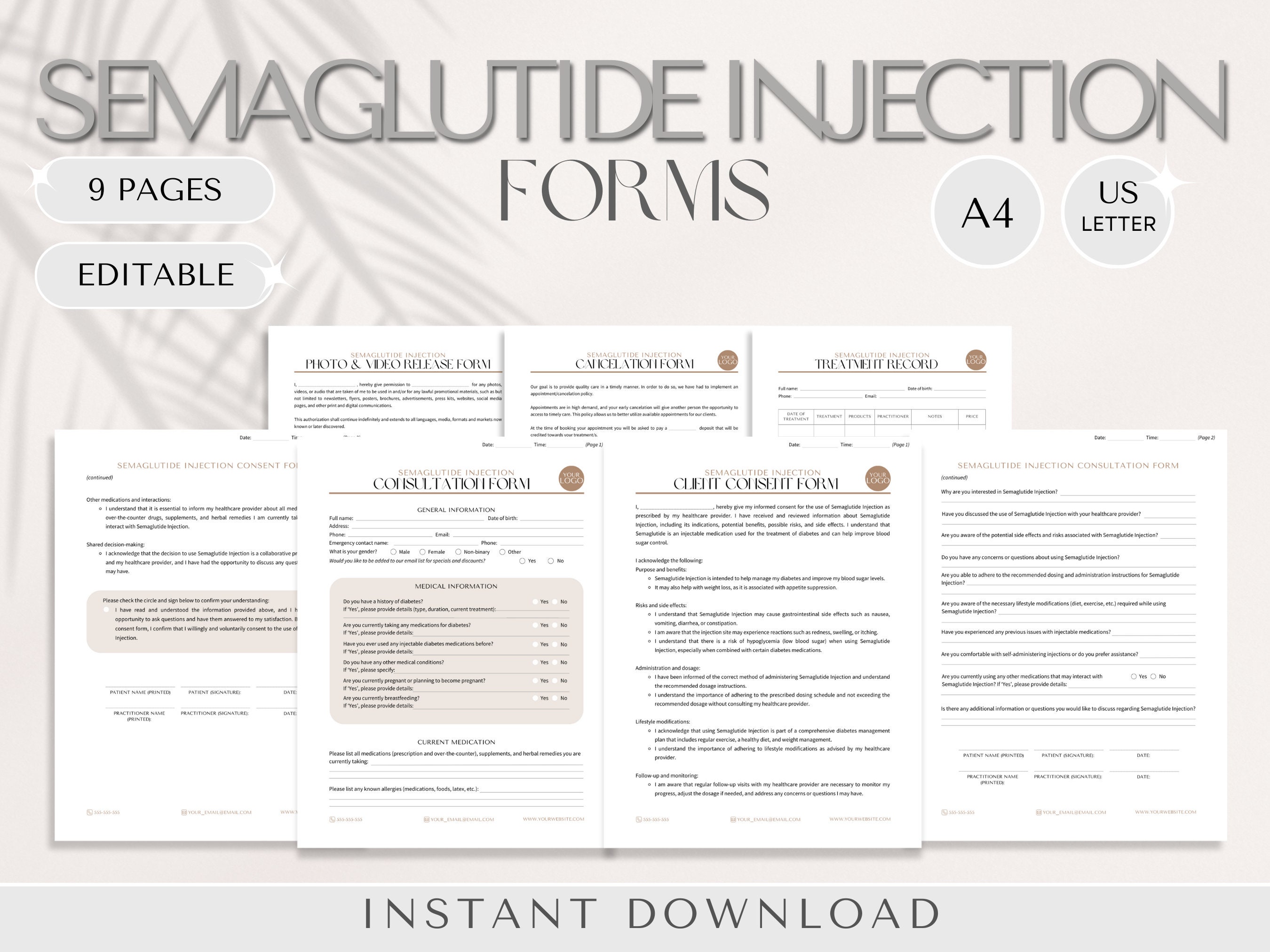 Semaglutide Injection Intake Form Semaglutide Consent Form, Weight Loss ...