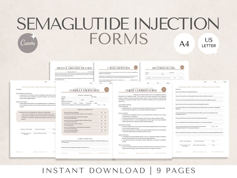 Semaglutide Injection Intake Form Semaglutide Consent Form, Weight Loss ...