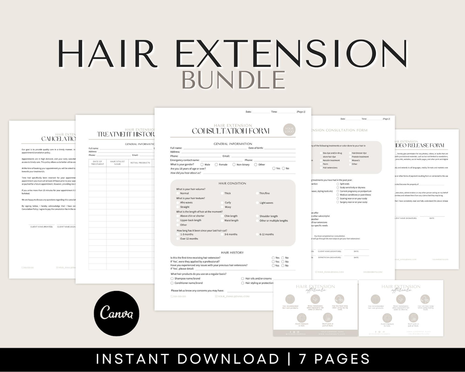 Hair Extension Consent Forms - Hair Extension Consultation Form Client ...