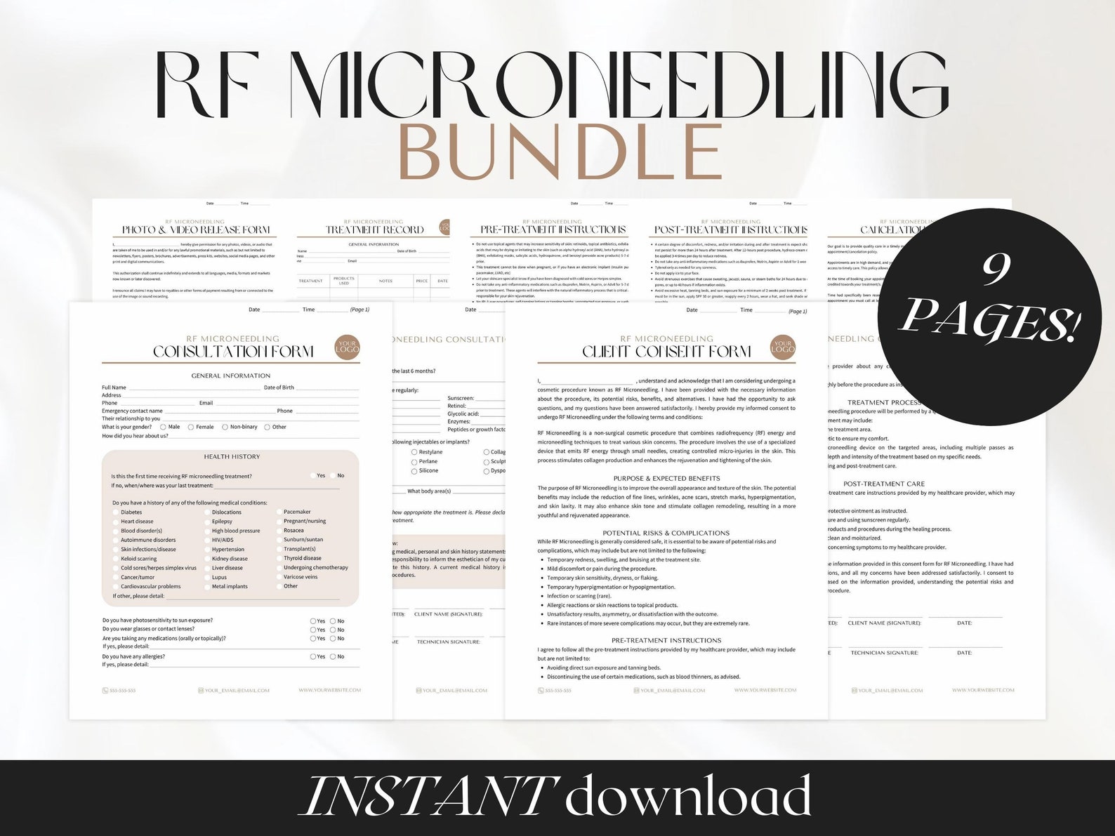 RF Microneedling Consent Forms RF Microneedling Intake Form Microneedle ...