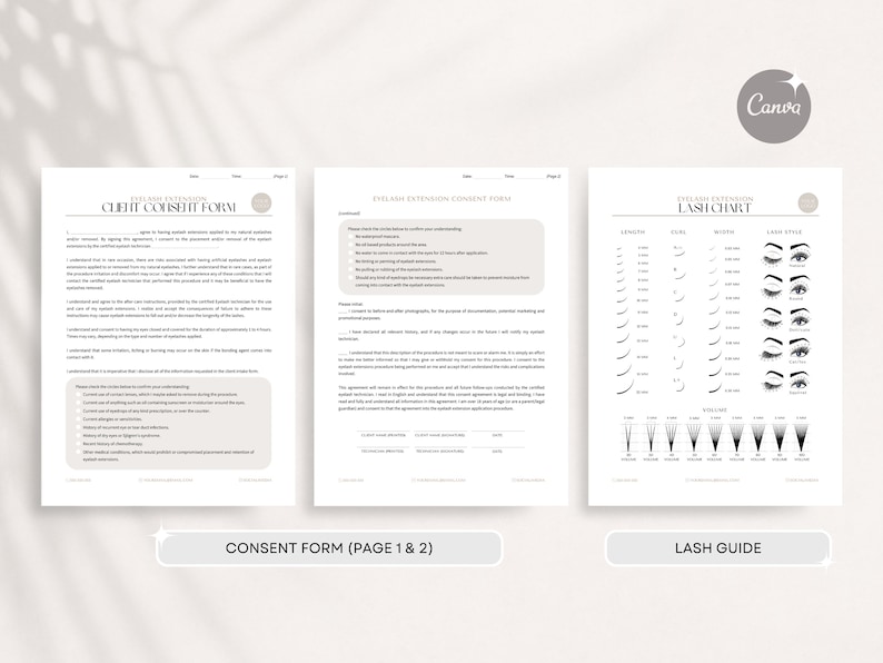 Eyelash Extension Consent Forms for Lash Artists and Estheticians ...