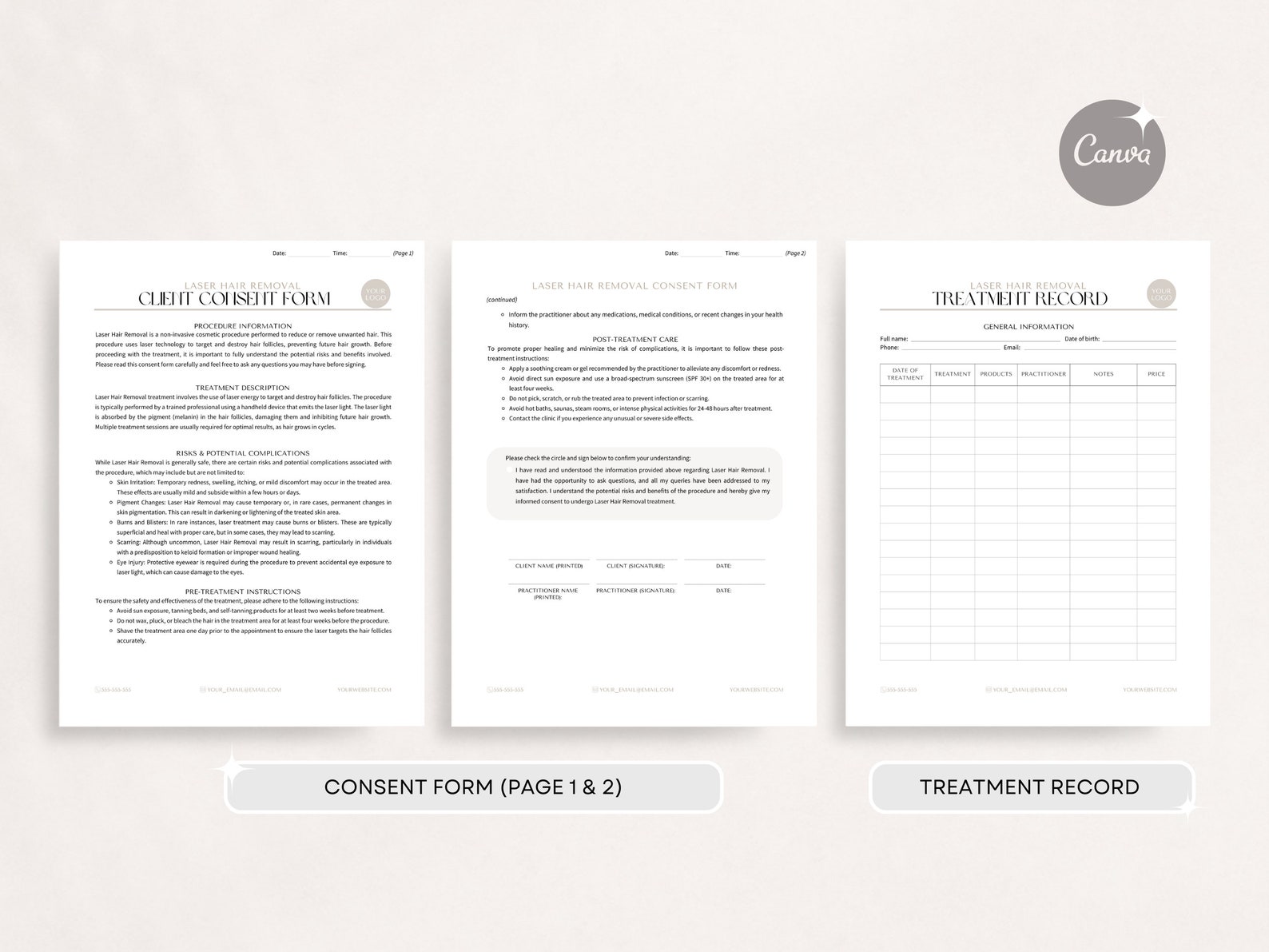 Laser Hair Removal Forms - Laser Removal Form Laser Hair Removal ...