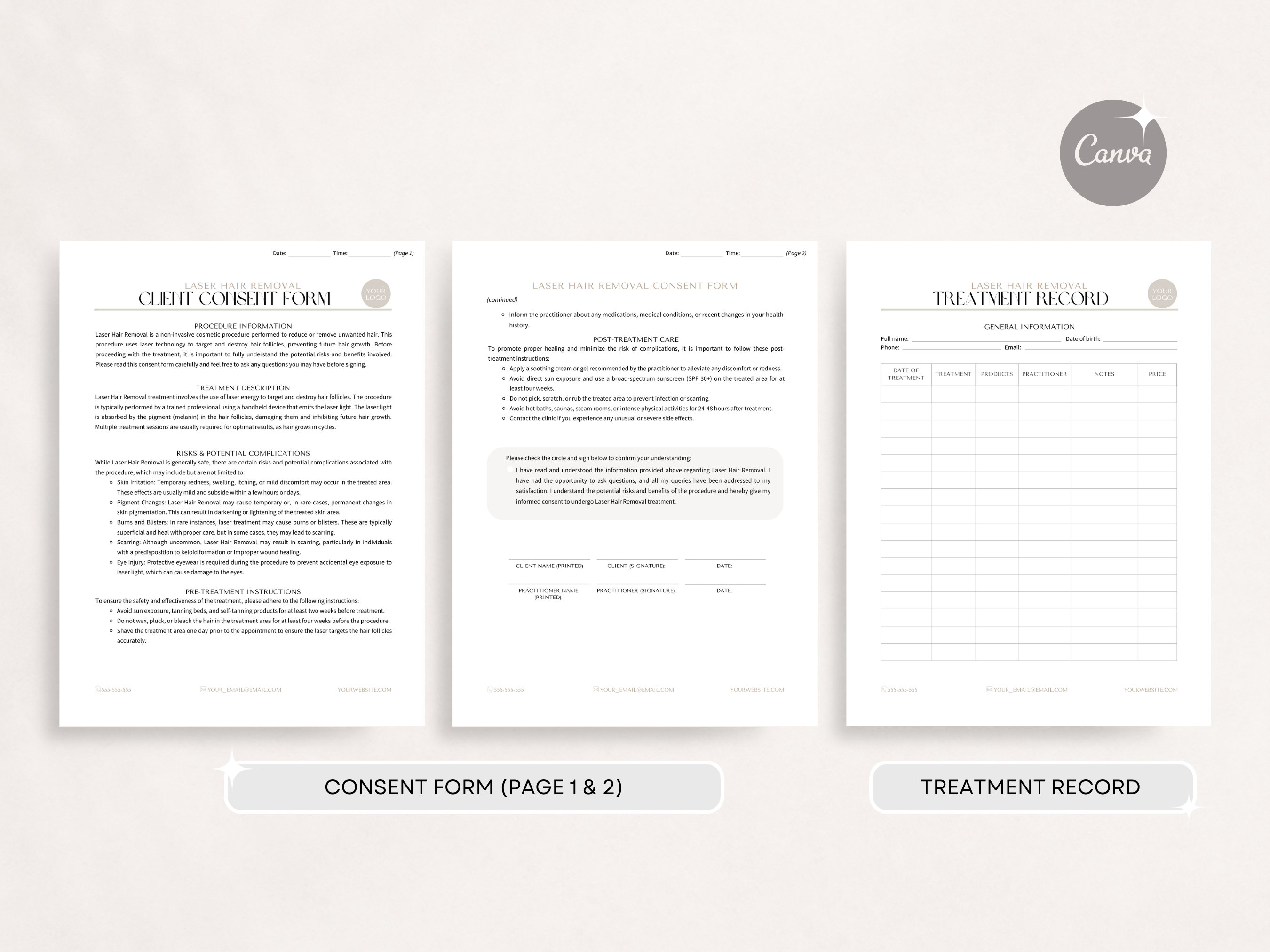 Laser Hair Removal Forms - Laser Removal Form Laser Hair Removal ...
