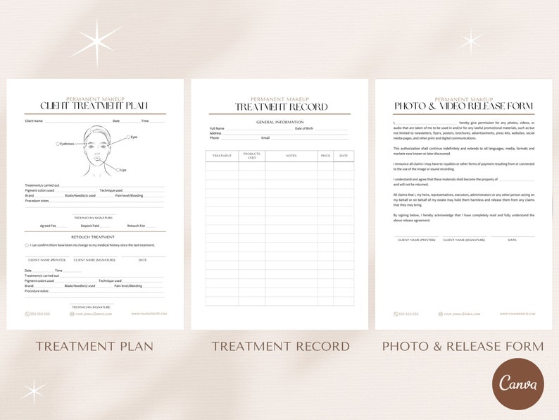 Pmu Consent Forms Permanent Makeup Consent Forms Pmu Aftercare - Etsy