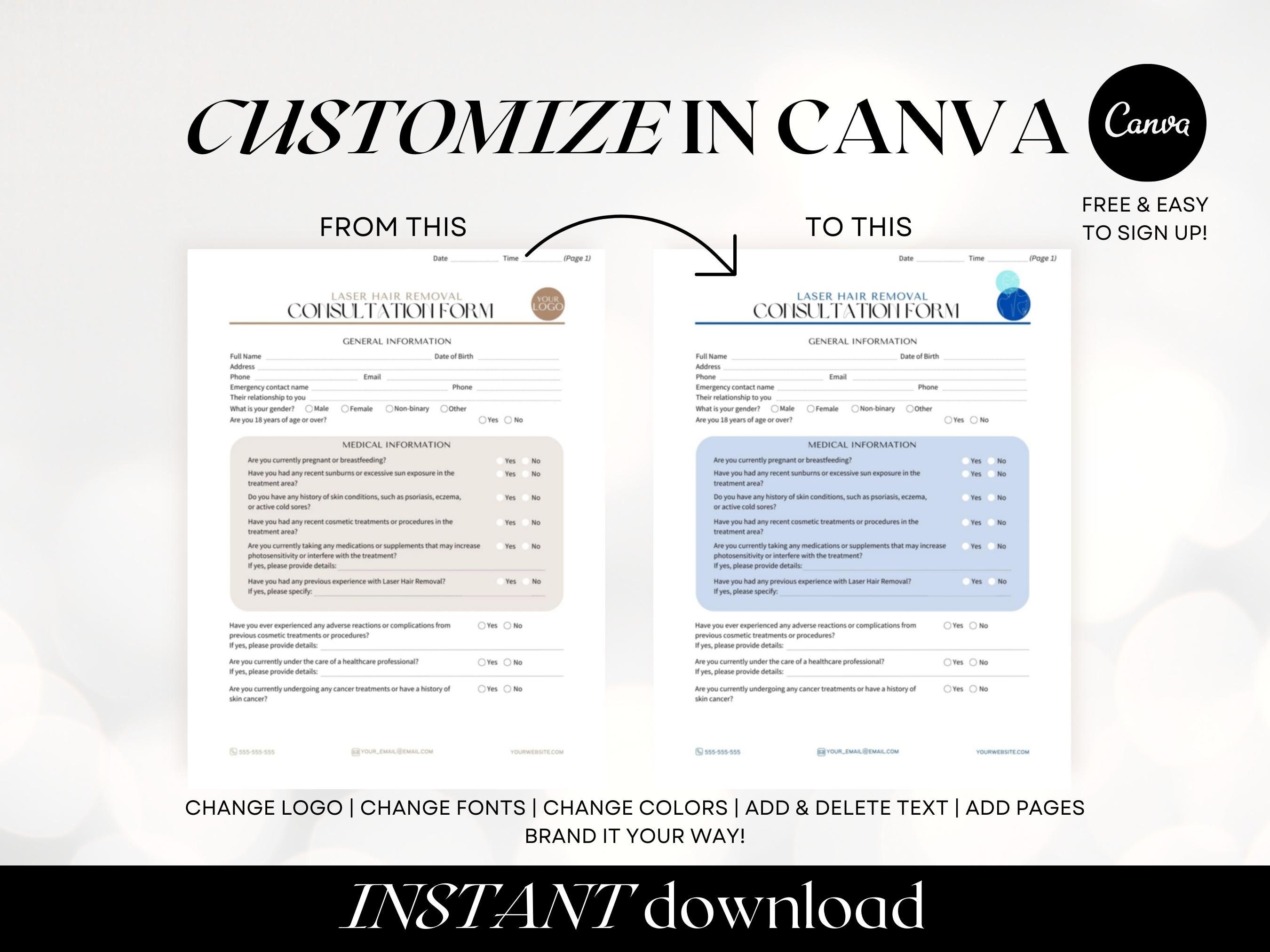 Laser Hair Removal Forms - Laser Removal Form Laser Hair Removal ...