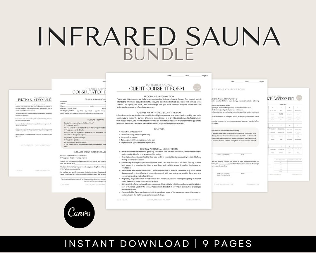 Infrared Sauna Consent Forms - Infrared Sauna Form Detox Sauna Intake ...