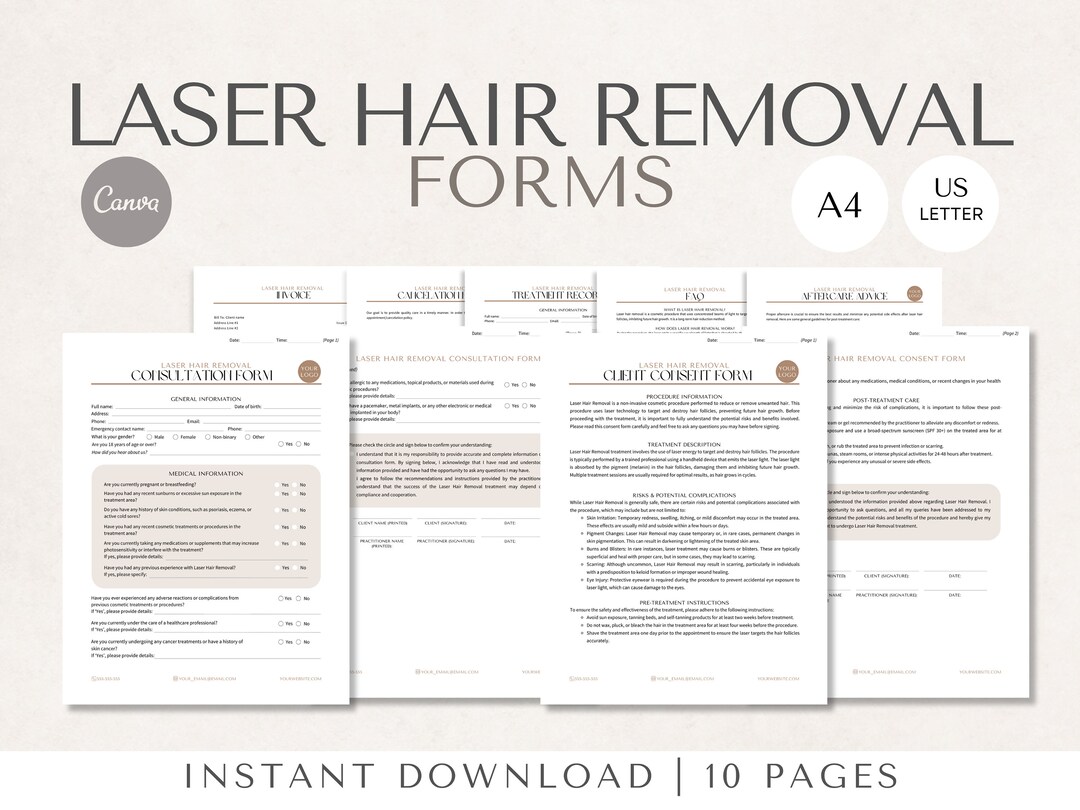 Laser Hair Removal Forms Laser Removal Form Laser Hair Removal Consent ...