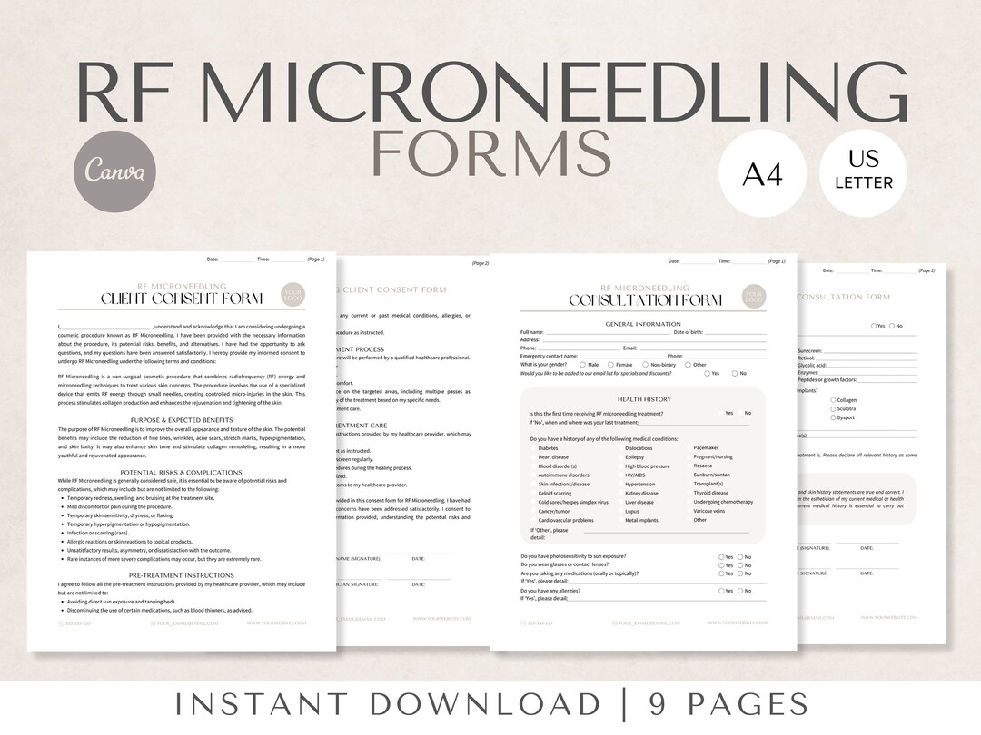 RF Microneedling Consent Forms RF Microneedling Treatment Intake Forms ...