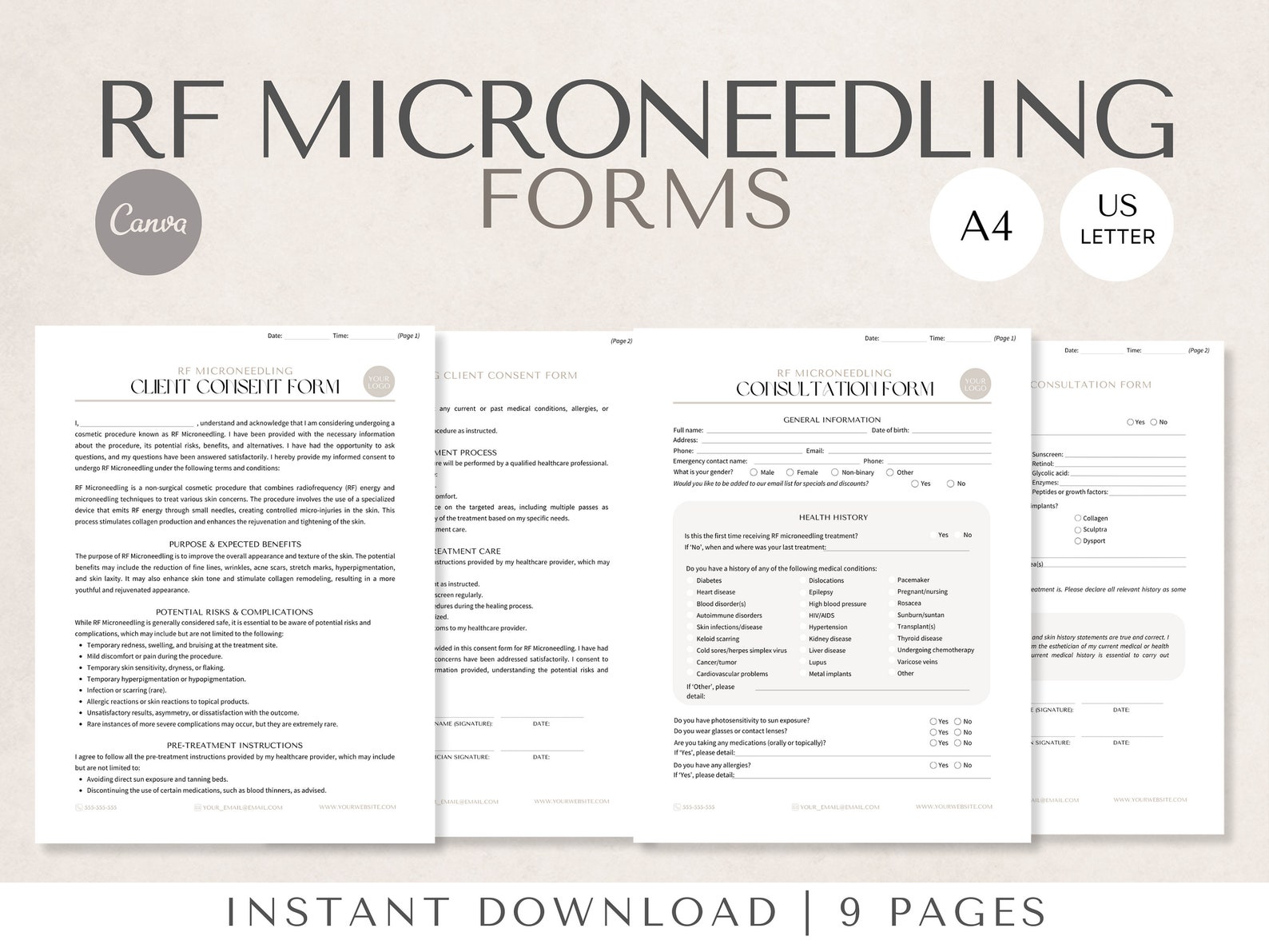 RF Microneedling Consent Forms RF Microneedling Treatment Intake Forms ...