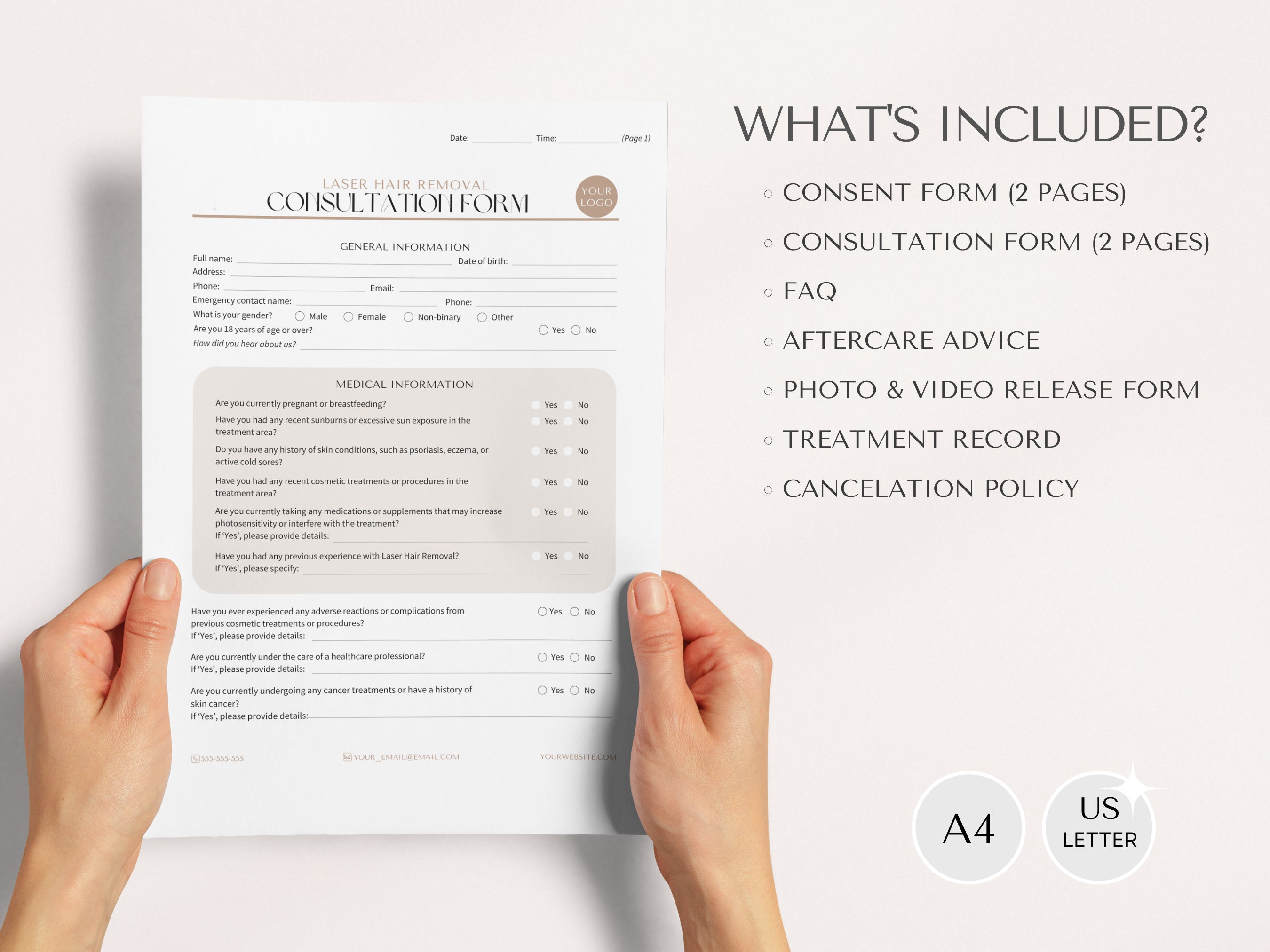 Laser Hair Removal Forms - Laser Removal Form Laser Hair Removal ...