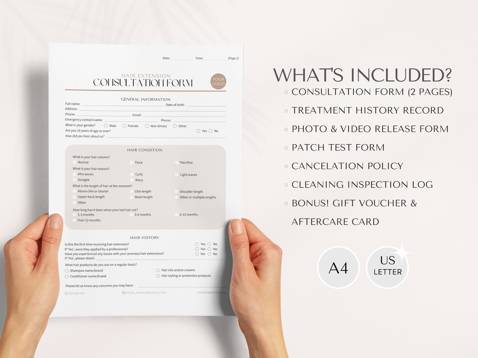 Hair Extension Consent Forms - Hair Extension Consultation Form Client ...