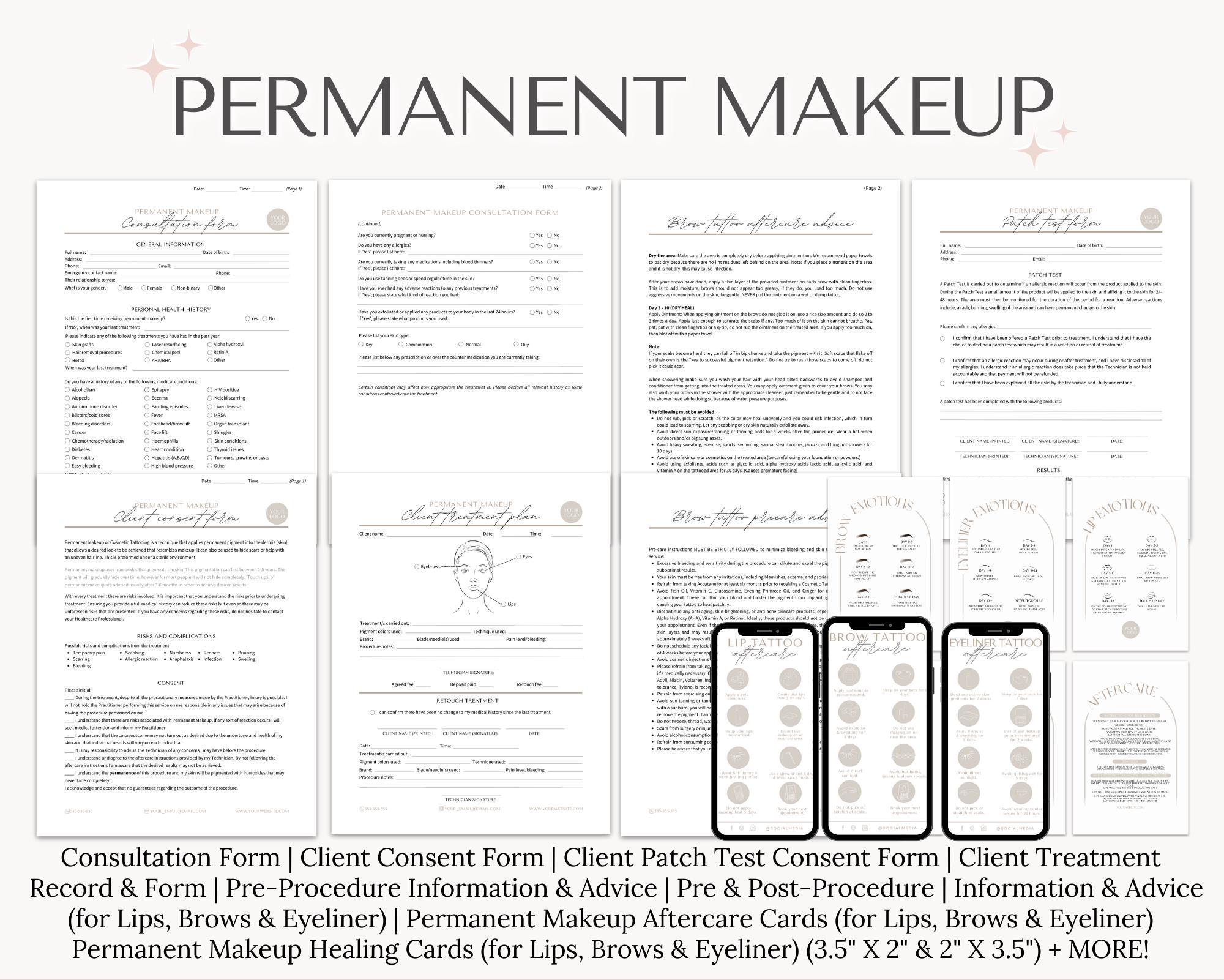 Esthetician Forms - Editable Esthetician Consent Forms, Esthetician ...