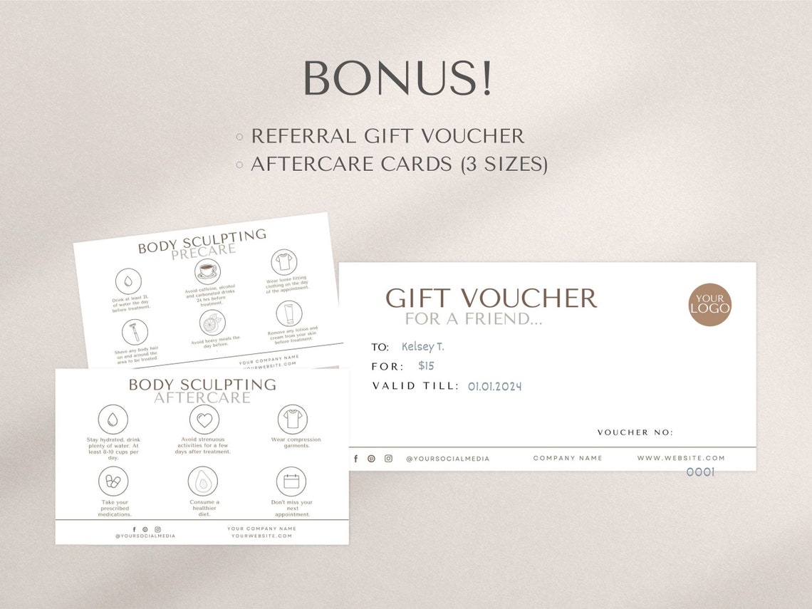 Body Sculpting Forms and Aftercare Card Body Sculpting Aftercare Card ...