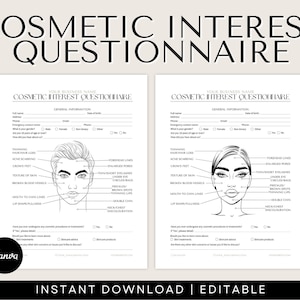 Cosmetic Interest Questionnaire, Aesthetic Interest Questionnaire ...
