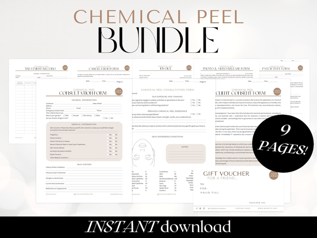 Chemical Peel Consent Forms Chemical Peel Intake Form - Etsy