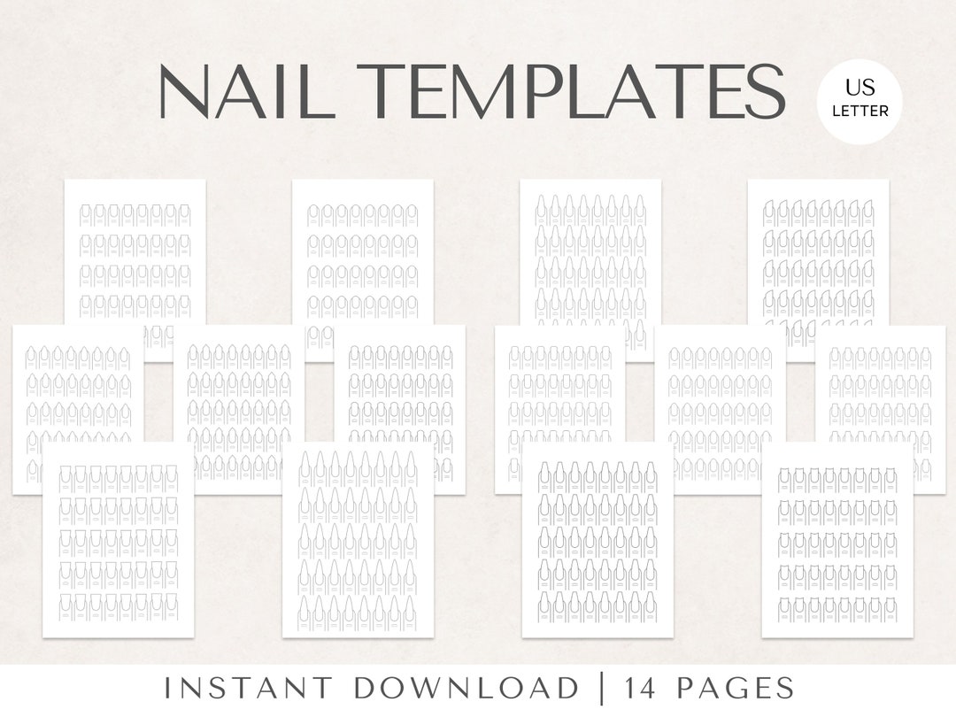 Nail Templates - 14 Shapes, Varied Lengths Nail Art Templates for Press ...
