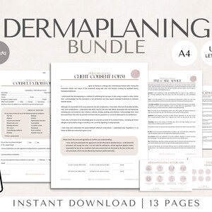 Dermaplaning Forms Dermaplaning Consent Form, Dermaplaning Consultation ...