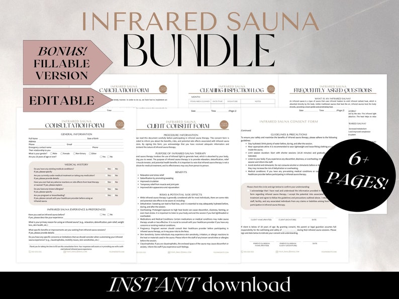 Infrared Sauna Consent Forms Infrared Sauna Form Detox Sauna - Etsy