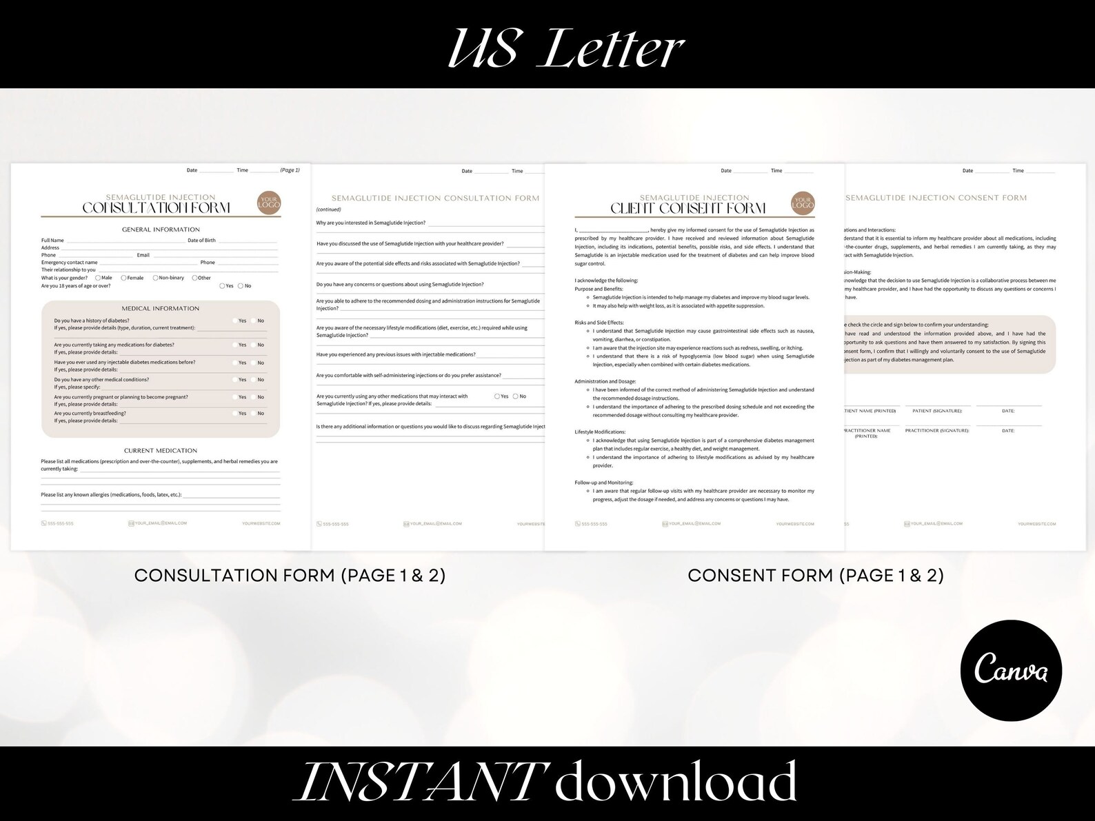 Semaglutide Injection Intake Form Semaglutide Consent Form, Weight Loss ...