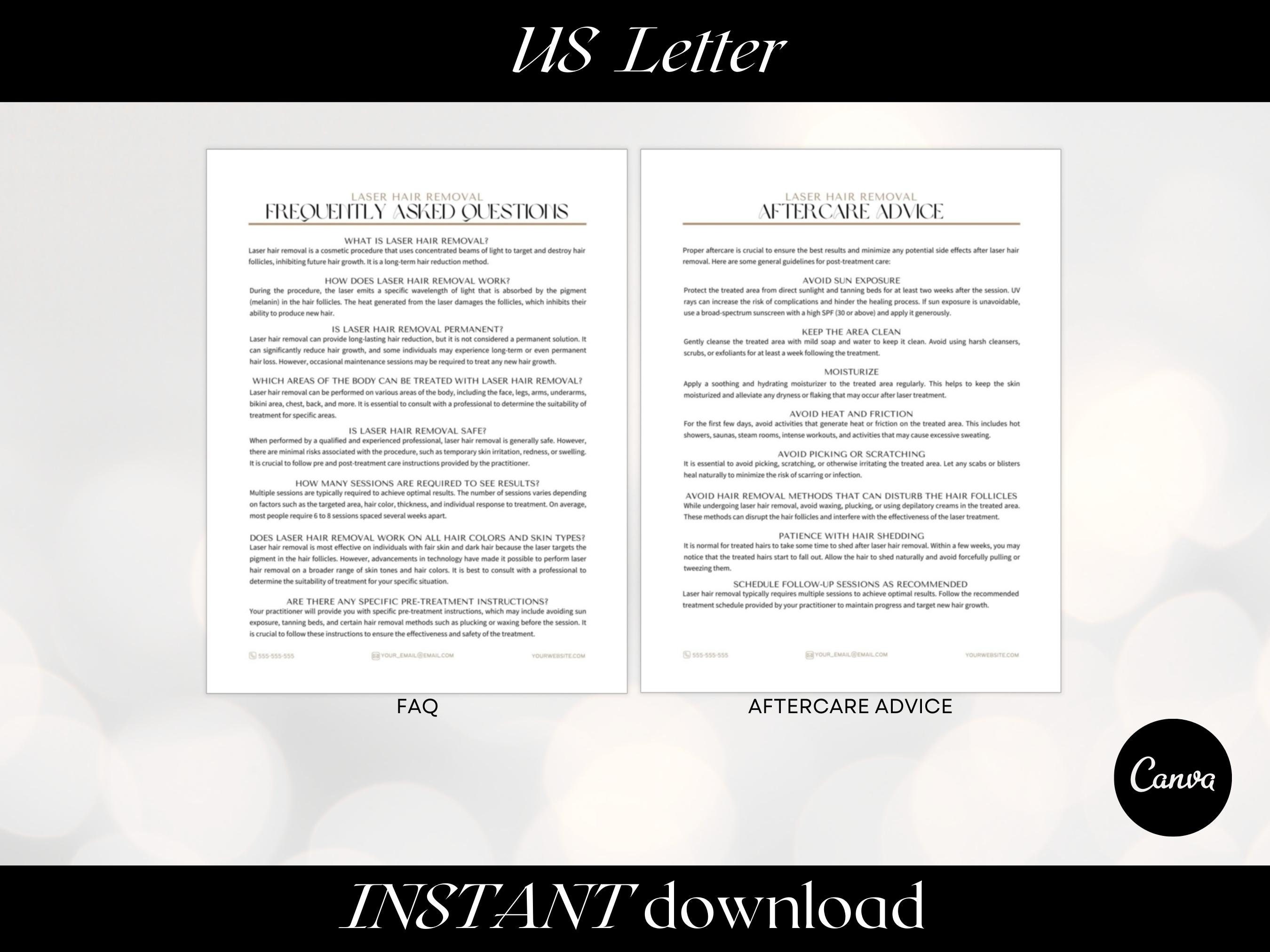 Laser Hair Removal Forms Laser Removal Form Laser Hair Removal Consent ...