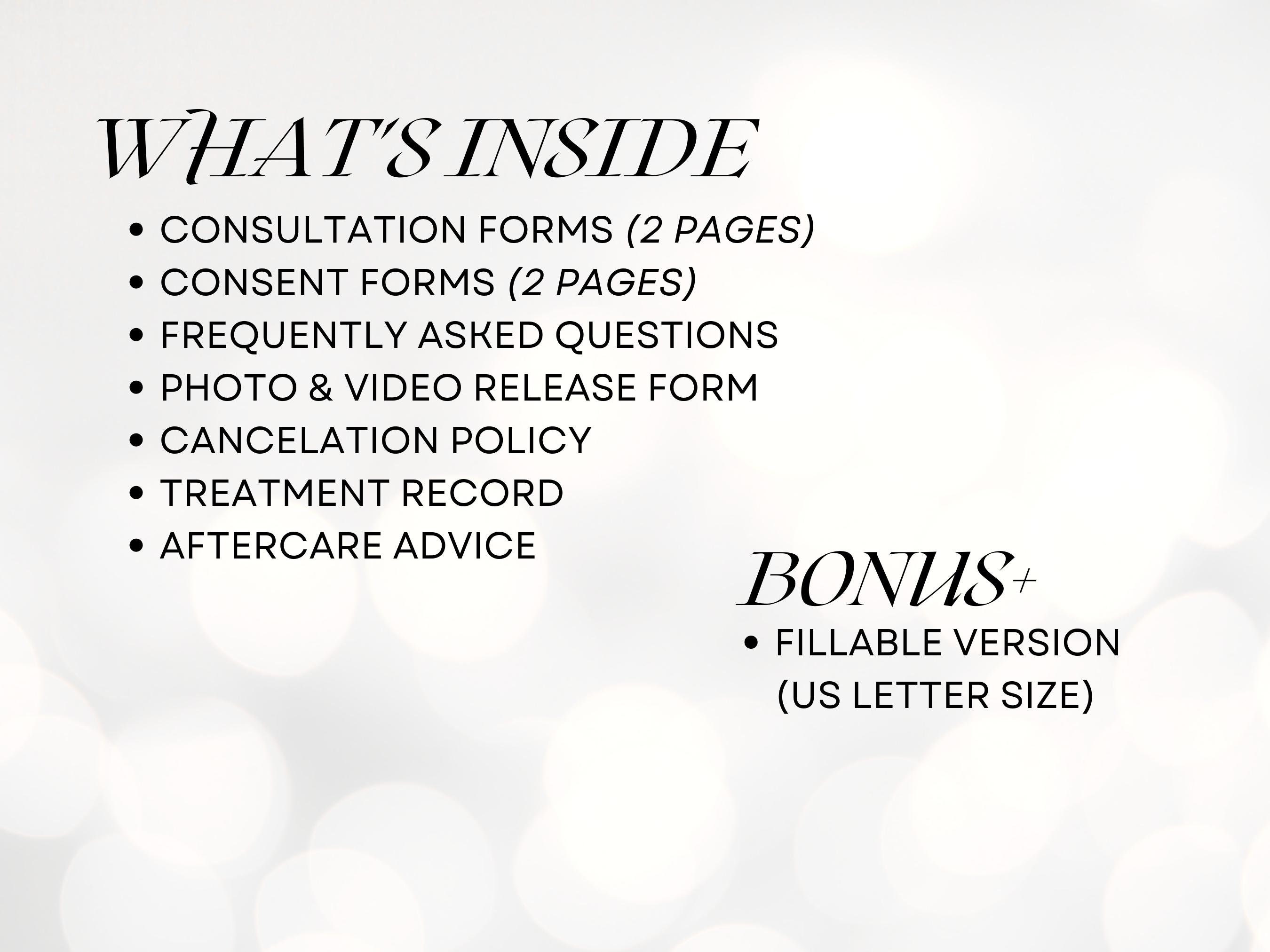 Laser Hair Removal Forms Laser Removal Form Laser Hair Removal Consent ...