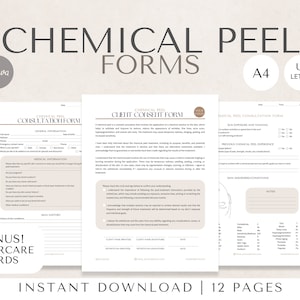 Chemical Peel Consent Forms Chemical Peel Intake Form, Chemical Peel ...