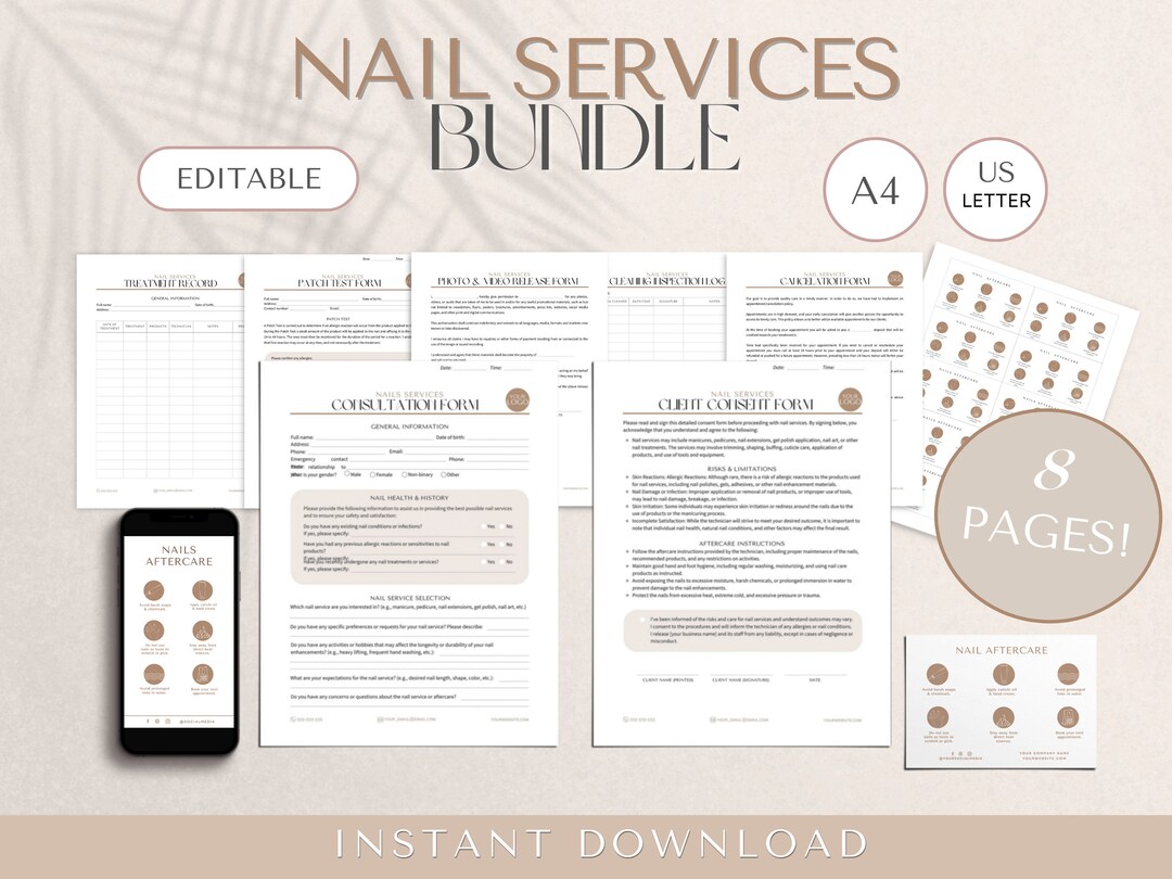 Nail Consent Forms Nails Consultation Form, Form Nail Extensions, Paper ...