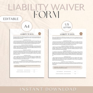 Liability Waiver Form Esthetician Liability Form, General Liability ...