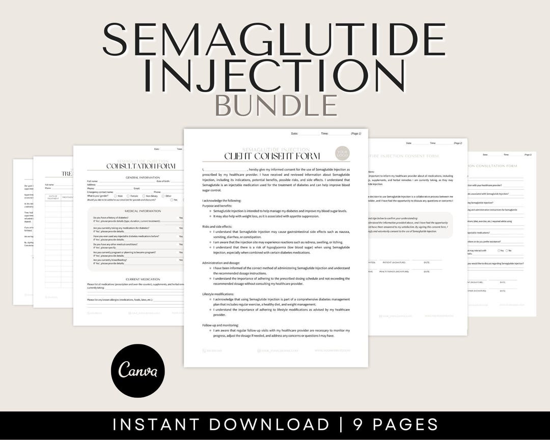 Semaglutide Injection Intake Form - Semaglutide Consent Form, Weight ...