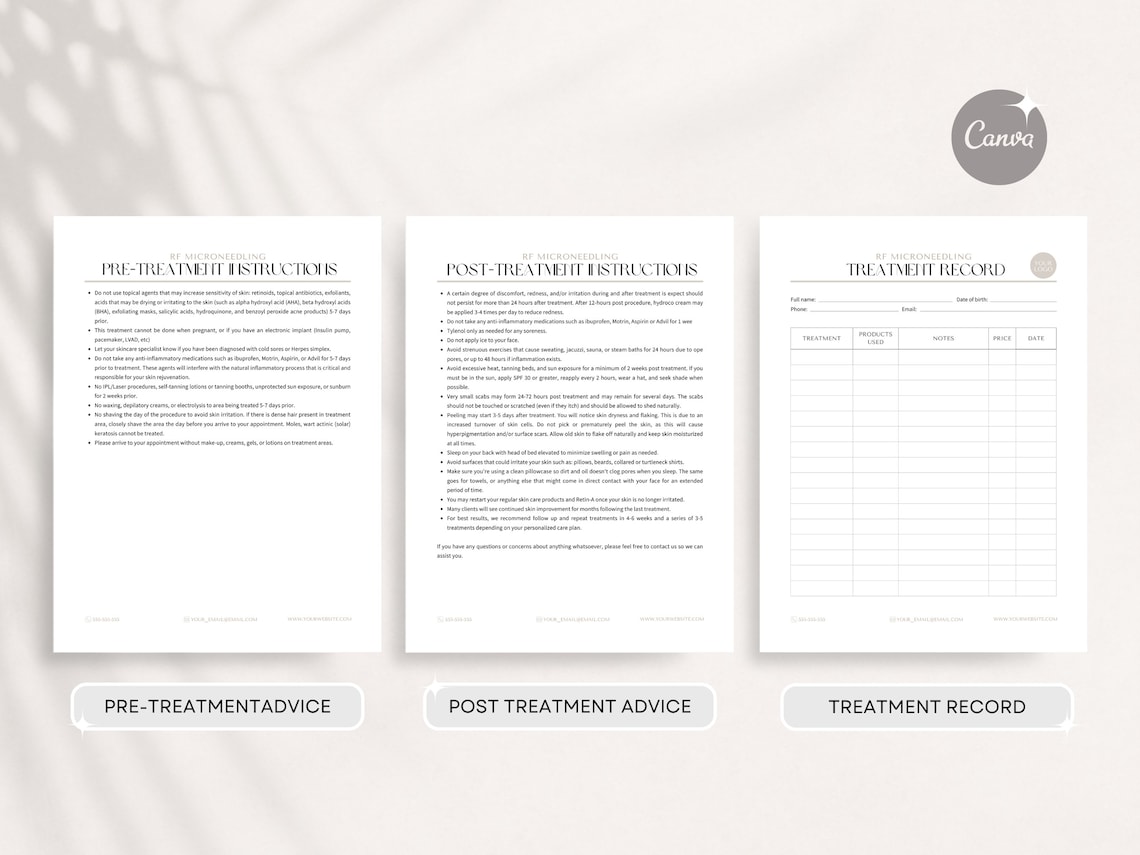 RF Microneedling Consent Forms RF Microneedling Treatment Intake Forms ...