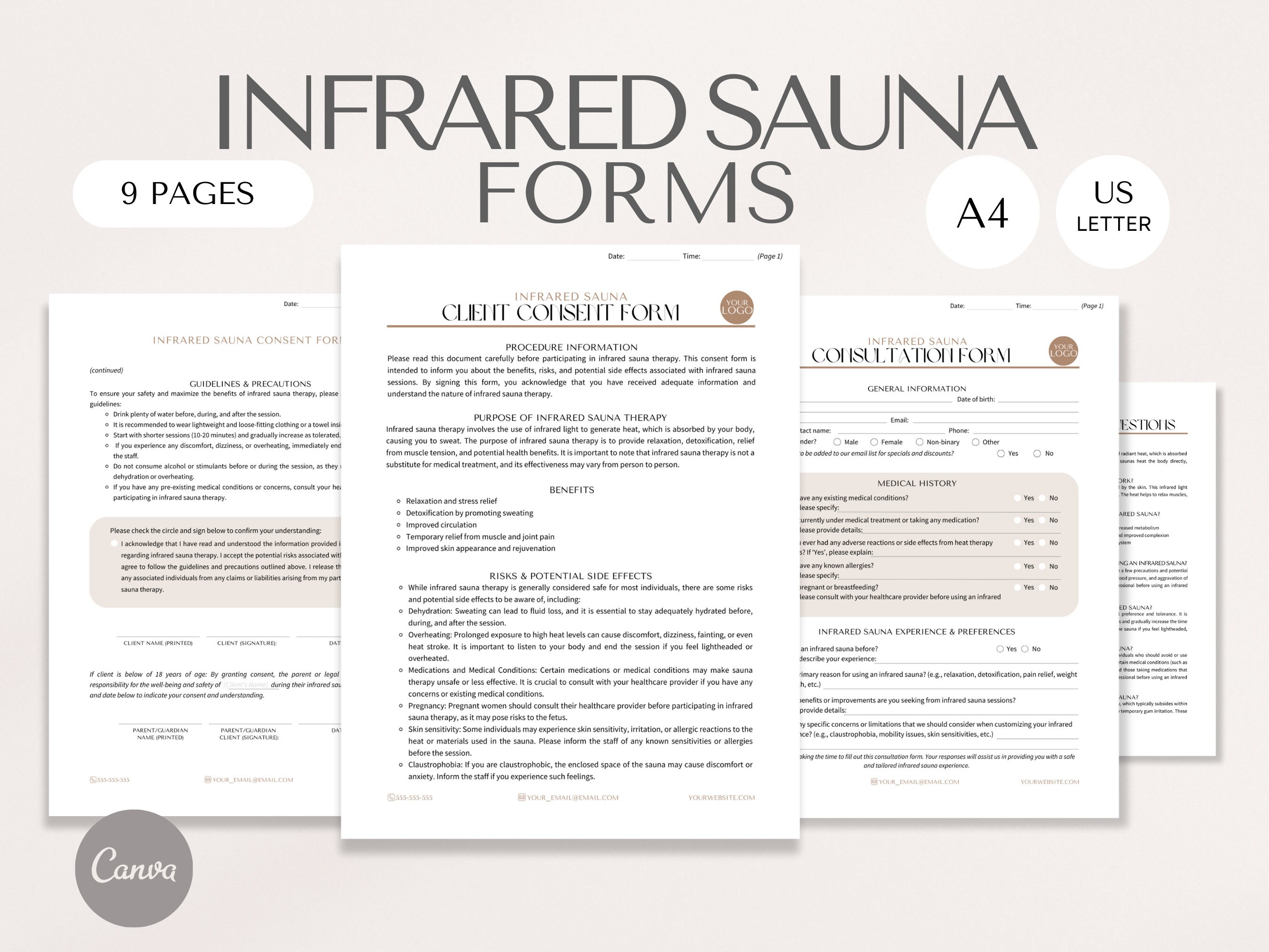 Infrared Sauna Consent Forms Infrared Sauna Form Detox Sauna Intake ...