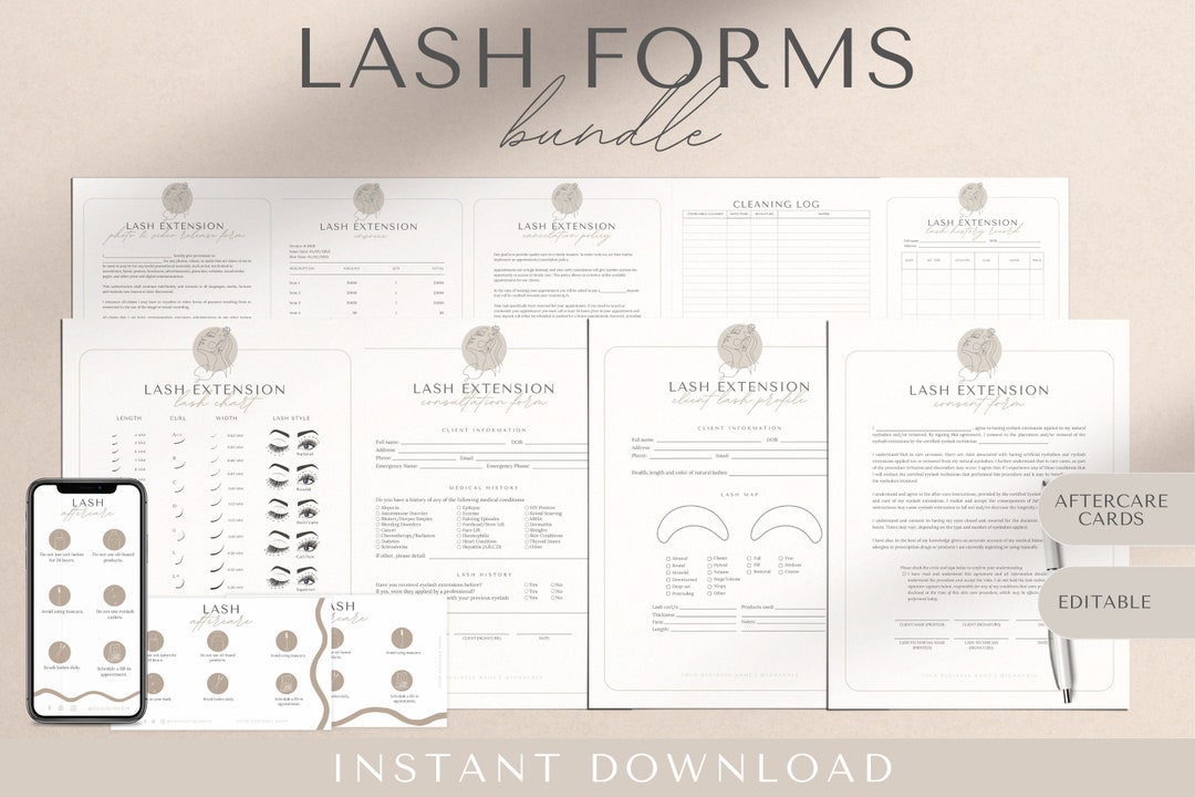 Eyelash Extension Consent Forms - Lash Tech Consent Forms, Lash Consent ...