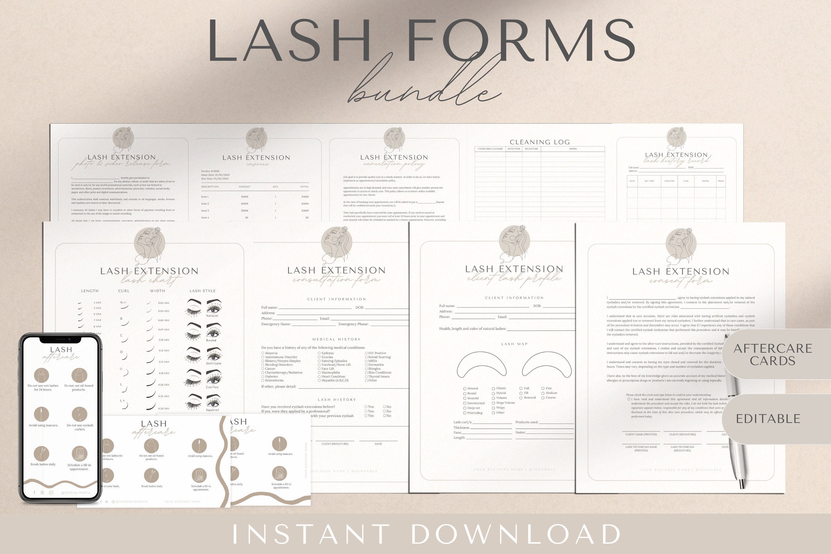Eyelash Extension Consent Forms Lash Tech Consent Forms, Lash Consent ...