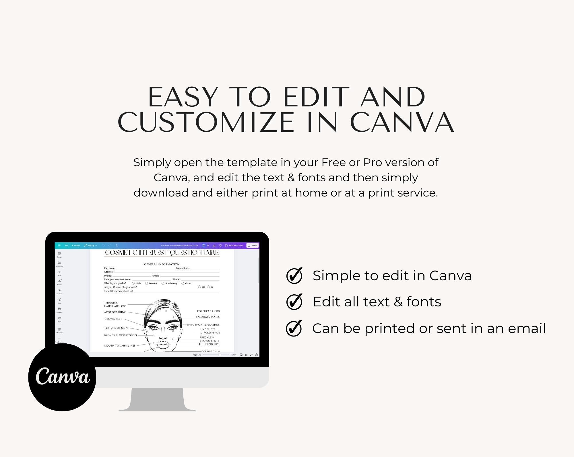 Cosmetic Interest Questionnaire, Aesthetic Interest Questionnaire ...
