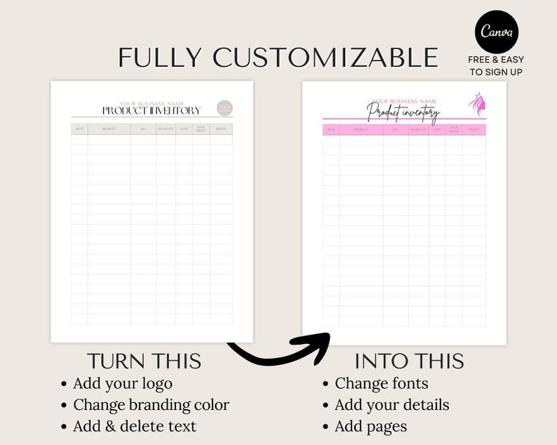 Editable Inventory Management Form - Inventory Tracker PDF Product ...