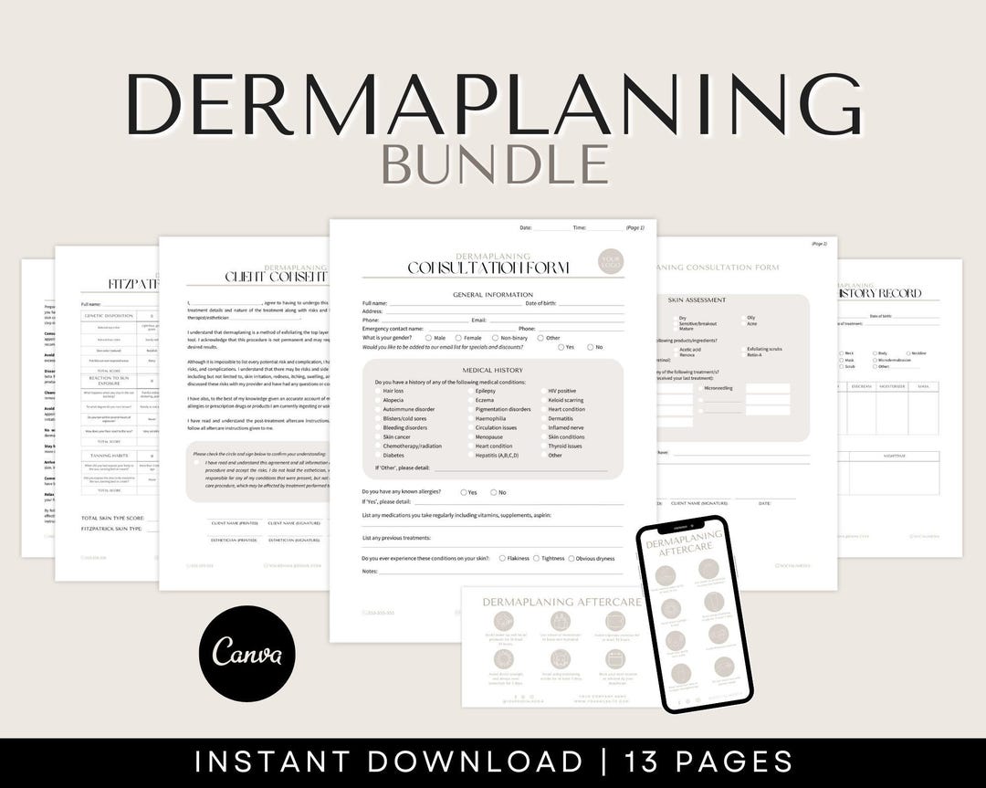 Dermaplaning Forms - Dermaplaning Consent Form, Dermaplaning ...