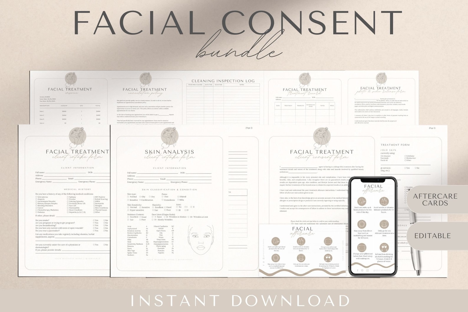 Facial Treatment Forms - Facial Patient Facial Intake Forms, Facial ...