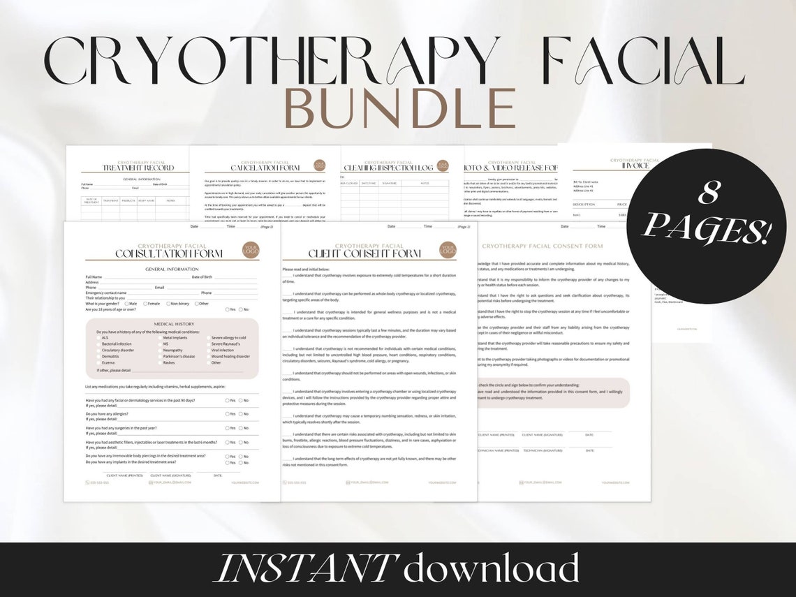 Cryotherapy Consent Form Cryo Facial Intake Form Cryotherapy ...