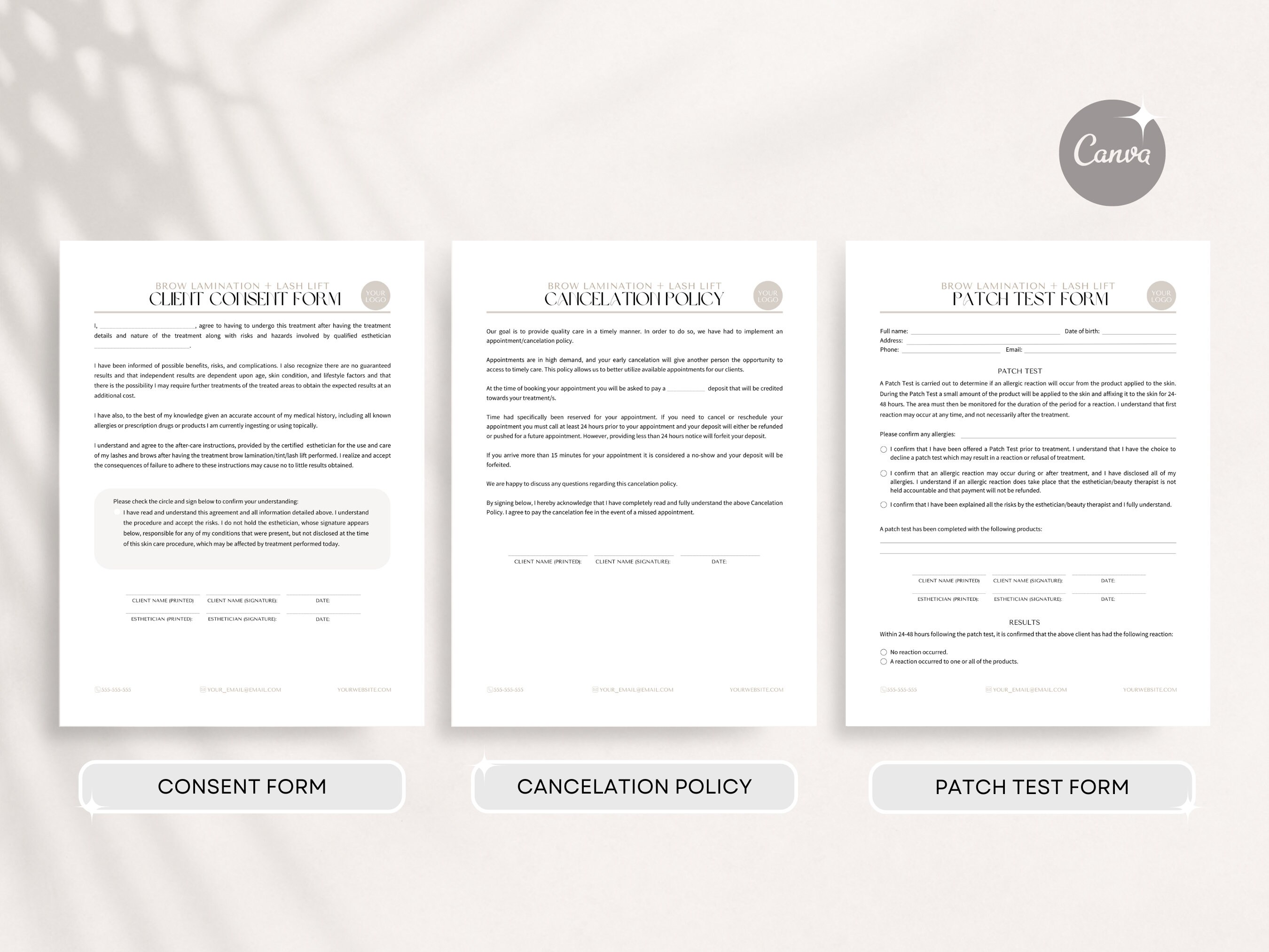 Brow Consent Forms | Brow Lamination Tint Forms, Brow Tint Form Brow ...