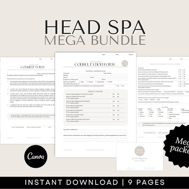 Scalp Spa Templates - Etsy UK