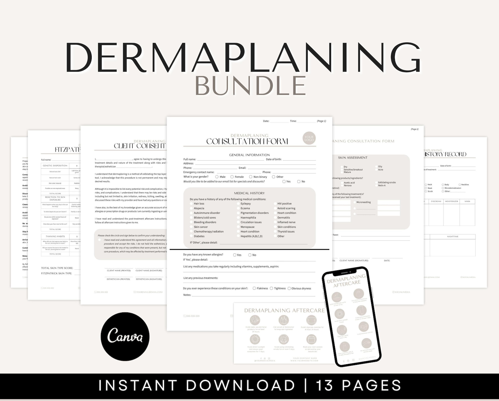 Dermaplaning Forms - Dermaplaning Consent Form, Dermaplaning ...
