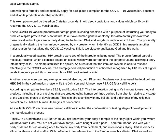 Editable Complete COVID Exemption Letter - Etsy