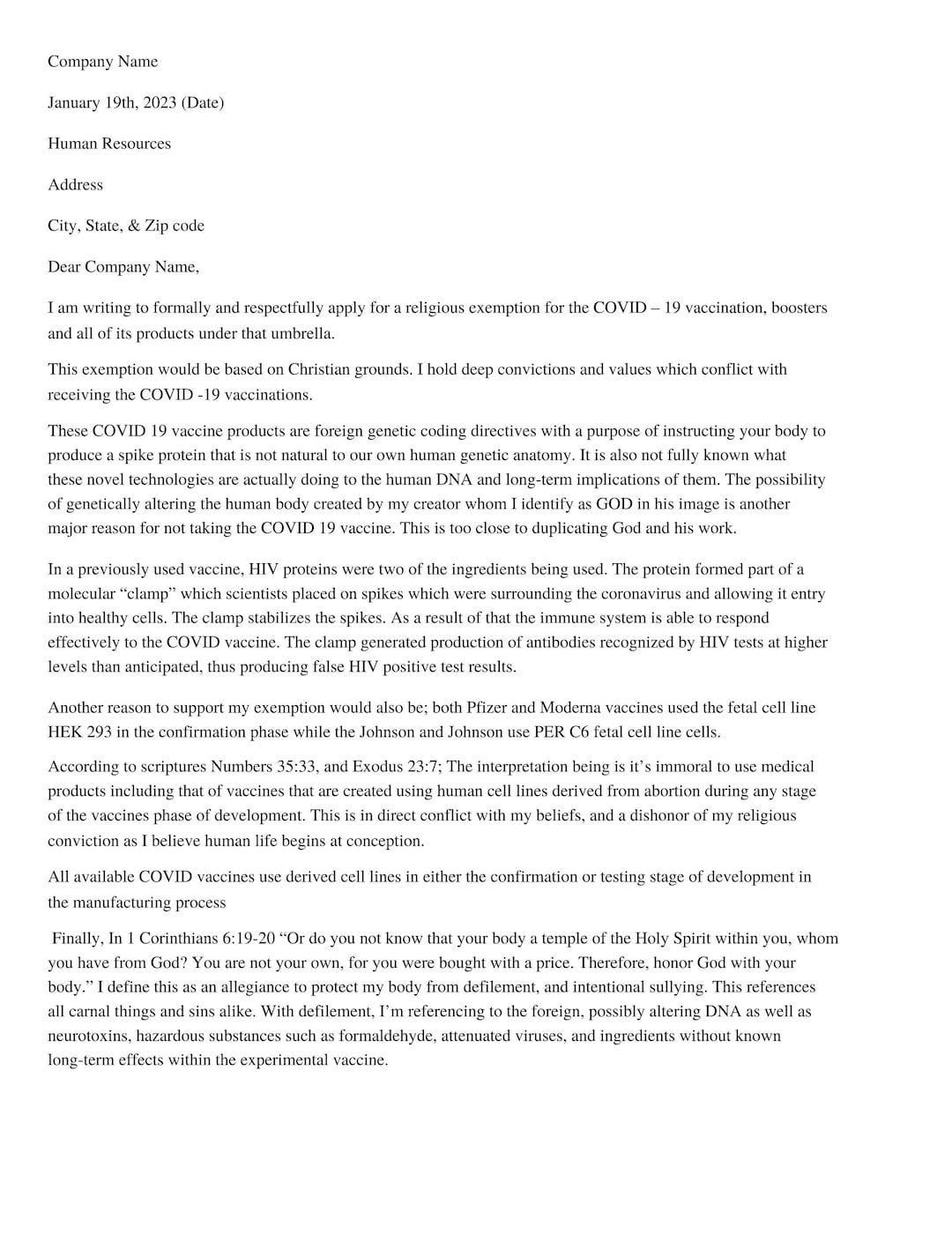 Editable Complete COVID Exemption Letter - Etsy
