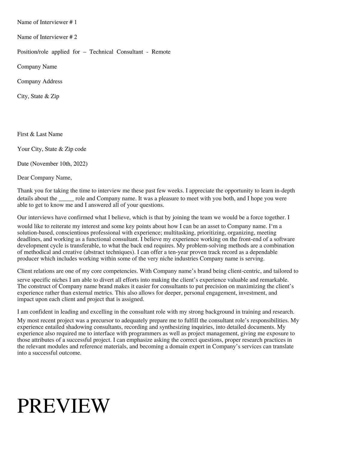 Editable | Stellar Professional Thank You Letter Template - Etsy